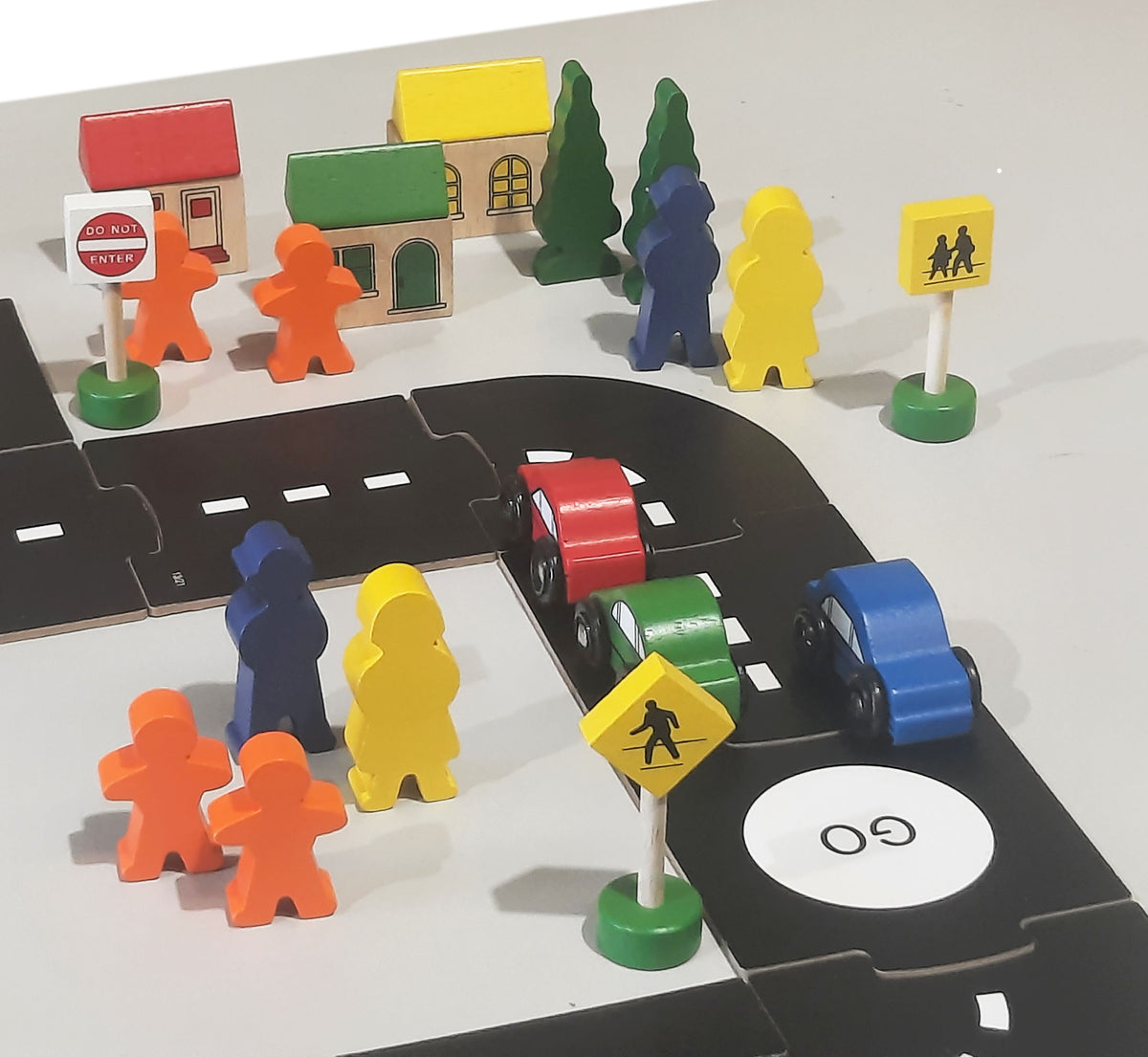Wooden Road and Town Play Set - 55 pce| Ozzy Educational Toys