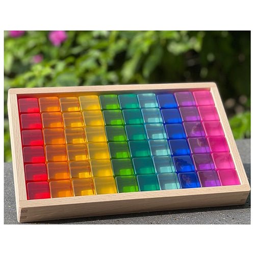 Lucite Block Cube Set - 60pce| Ozzy Educational Toys