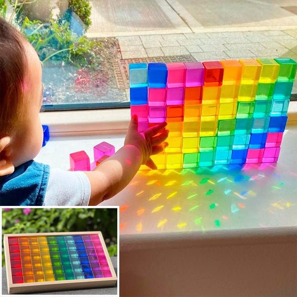 Lucite Block Cube Set - 60pce| Ozzy Educational Toys