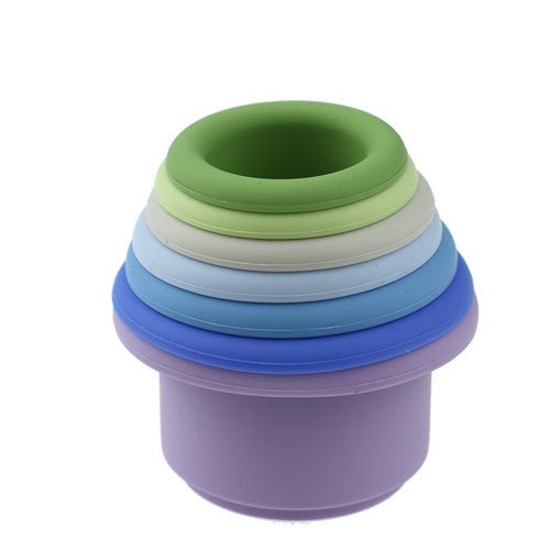Silicone Stacking Cups (7) - Aqua| Ozzy Educational Toys