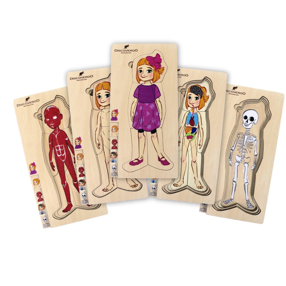 Discoveroo - 5 Layer Body Puzzle - Girl| Ozzy Educational Toys