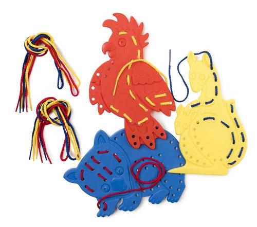 Australian Animals Threading Mats (3) - Set A| Ozzy Educational Toys