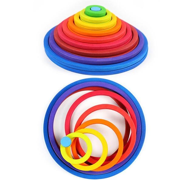 Stacking Rainbow Discs and Rings| Ozzy Educational Toys